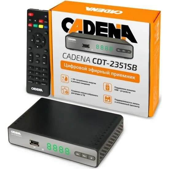 Ресивер для цифрового тв Cadena, 3.5 мм, HDMI, USB, TV/F, 046/91/00055676