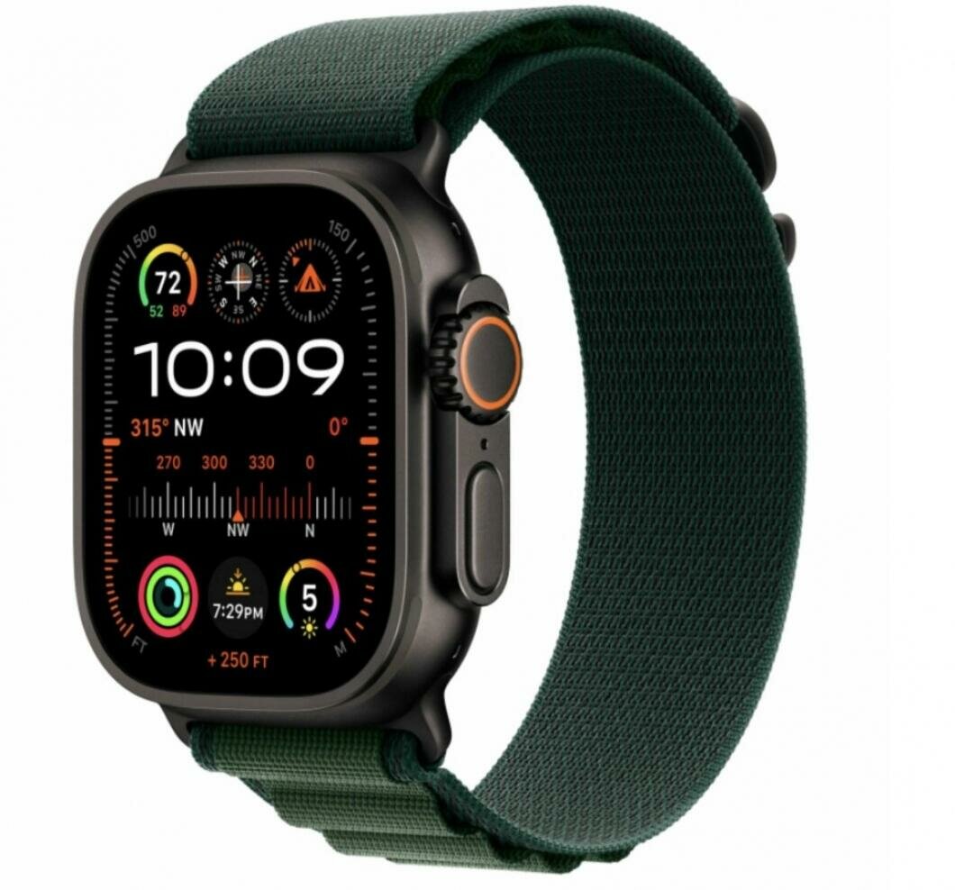 Умные часы Apple Watch Ultra 2, 49mm Black Titanium Case With L Dark Green Alpine Loop