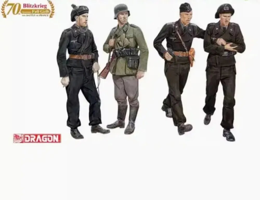 DRAGON 1/35 6654 Экипаж танка 1940 Blitzkrieg Модельный комплект
