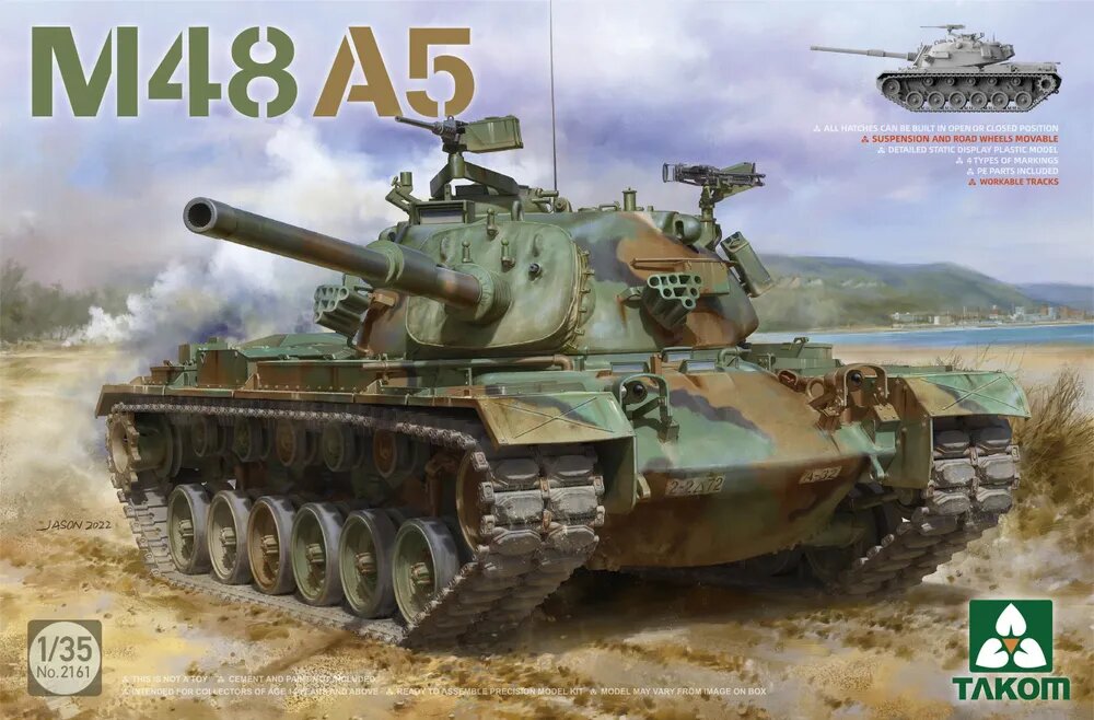 TAKOM 2161 1/35 M48A5 Patton Main Модель сборки танков ABS пластик