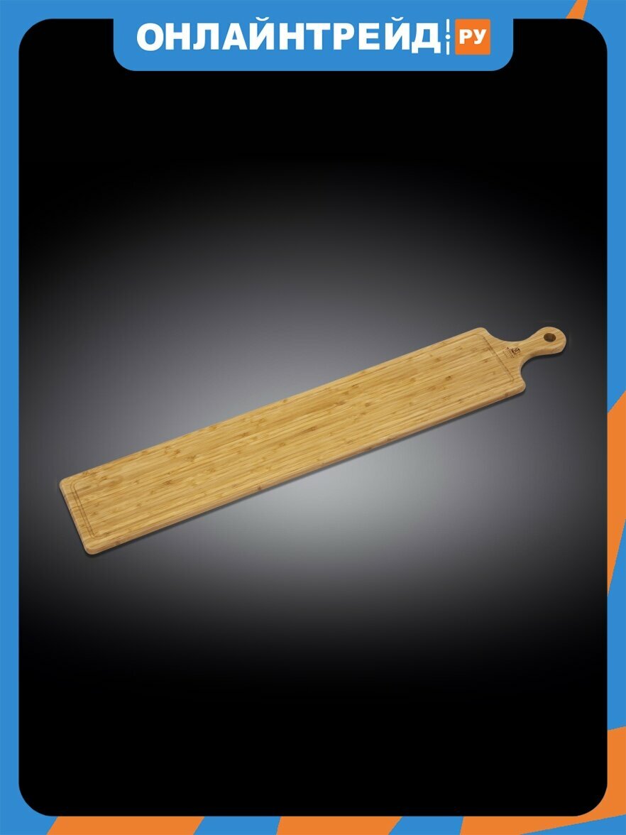Доска Wilmax England Длинная сервировочная с ручкой 87x15 см бамбук