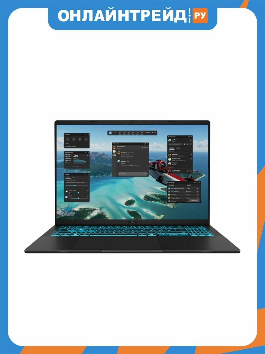 Игровой ноутбук Asus VivoBook V16 Special V3607VM-RP066 16" WUXGA IPS 144Hz 300nits Core 7 240H(2.2ГГц), 16Гб DDR5, SSD 1Тб, RTX 5060 8Гб, без ОС, Black (90NB16K1-M0