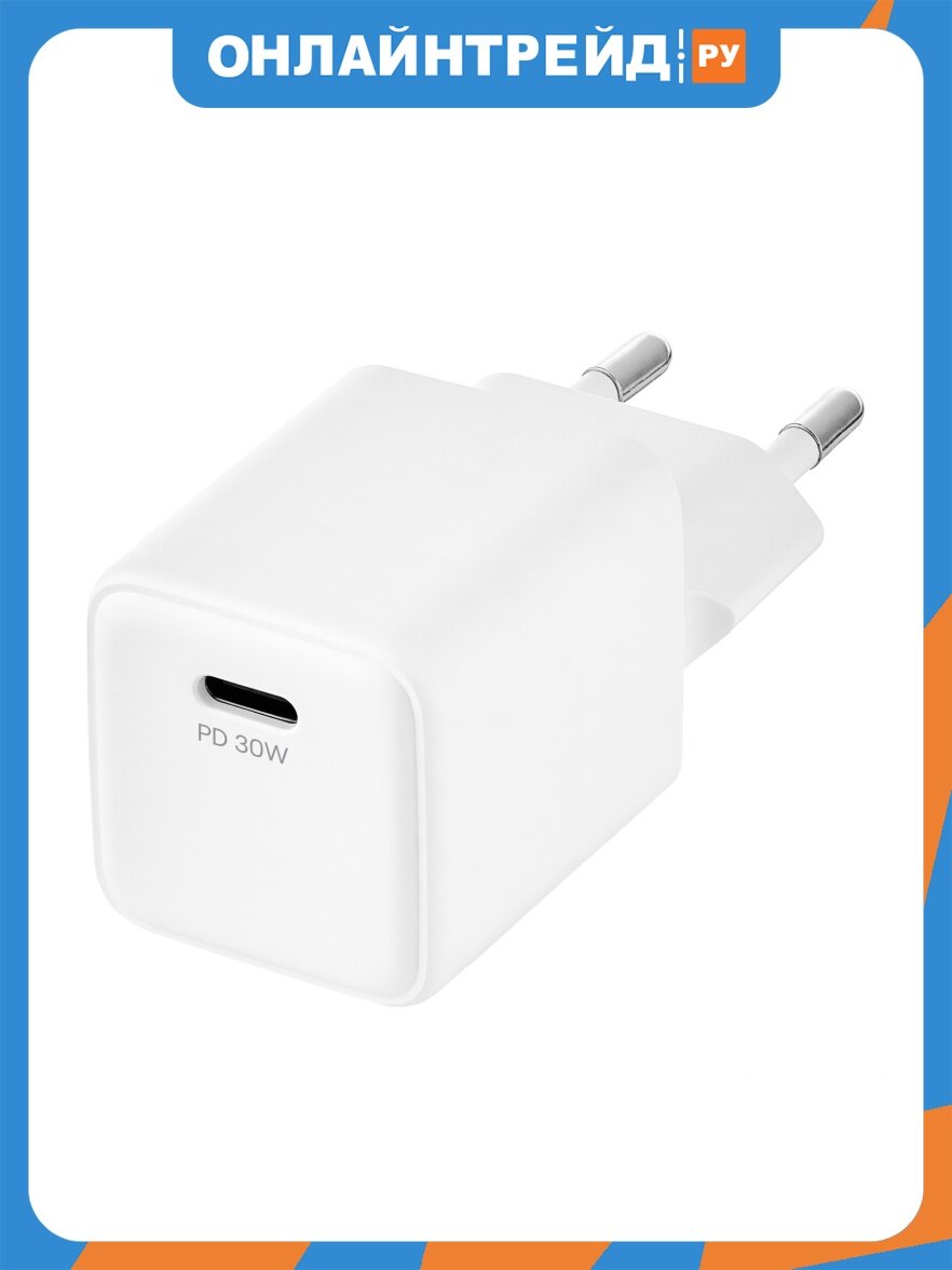 Сетевое зарядное устройство Ubear Bridge USB-C 30 Вт GaN, белый