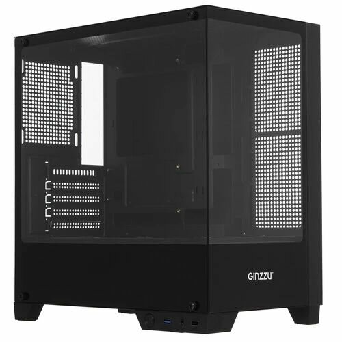 Компьютерный корпус GiNZZU CL570 (CL570) черный - Midi Tower, Micro-ATX, USB 2.0 Type-A, USB 3.2 Gen 1 Type-A