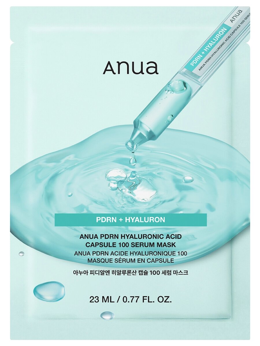 Anua Увлажняющая тканевая маска с пдрн и гиалуроновой кислотой PDRN Hyaluronic Acid Capsule 100 Serum Mask 23 мл
