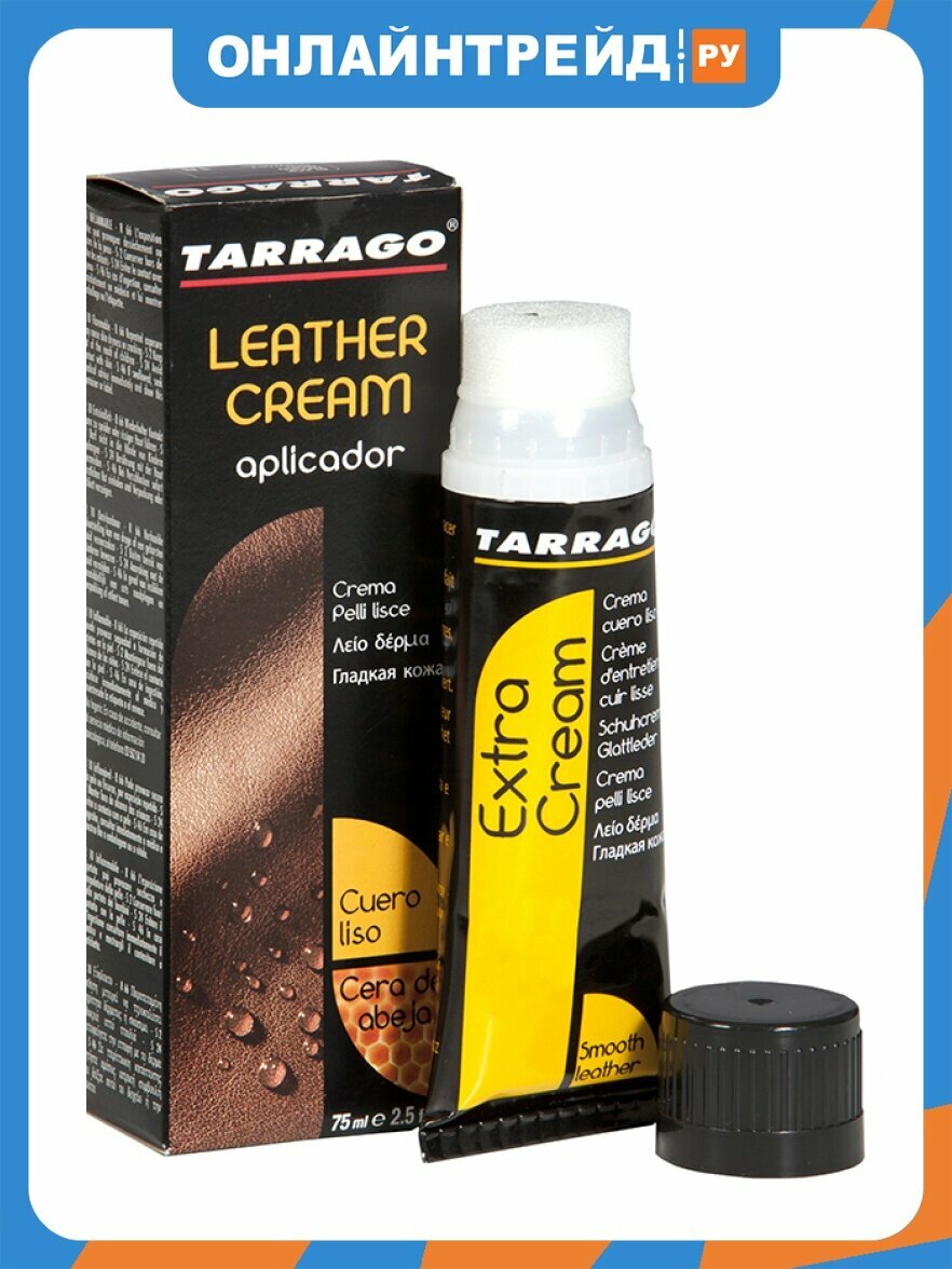 Крем тюбик с губкой Tarrago Leather cream TCO87/75 для гладкой кожи, цвет слоновая кость, 75мл.