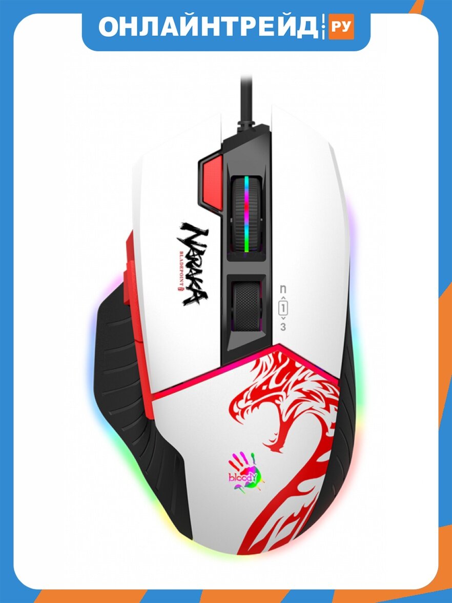 Мышь A4TECH Bloody W95 Max Naraka белый/рисунок оптическая 12000dpi USB 6but