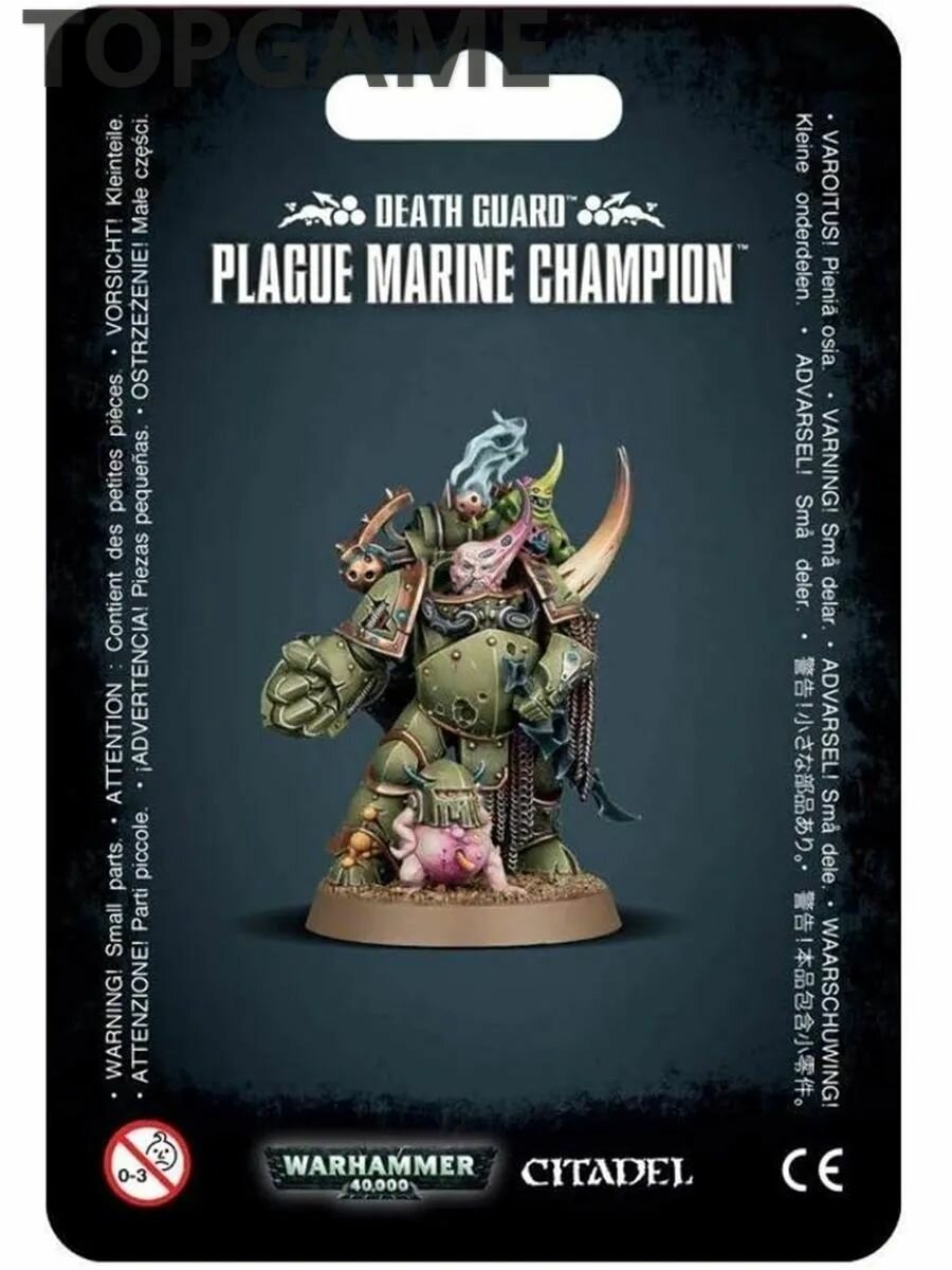 Миниатюры Warhammer 40000 Death Guard Plague Marine Champion, 1 детализированная миниатюра для сборки и покраски, хобби-модель для коллекции