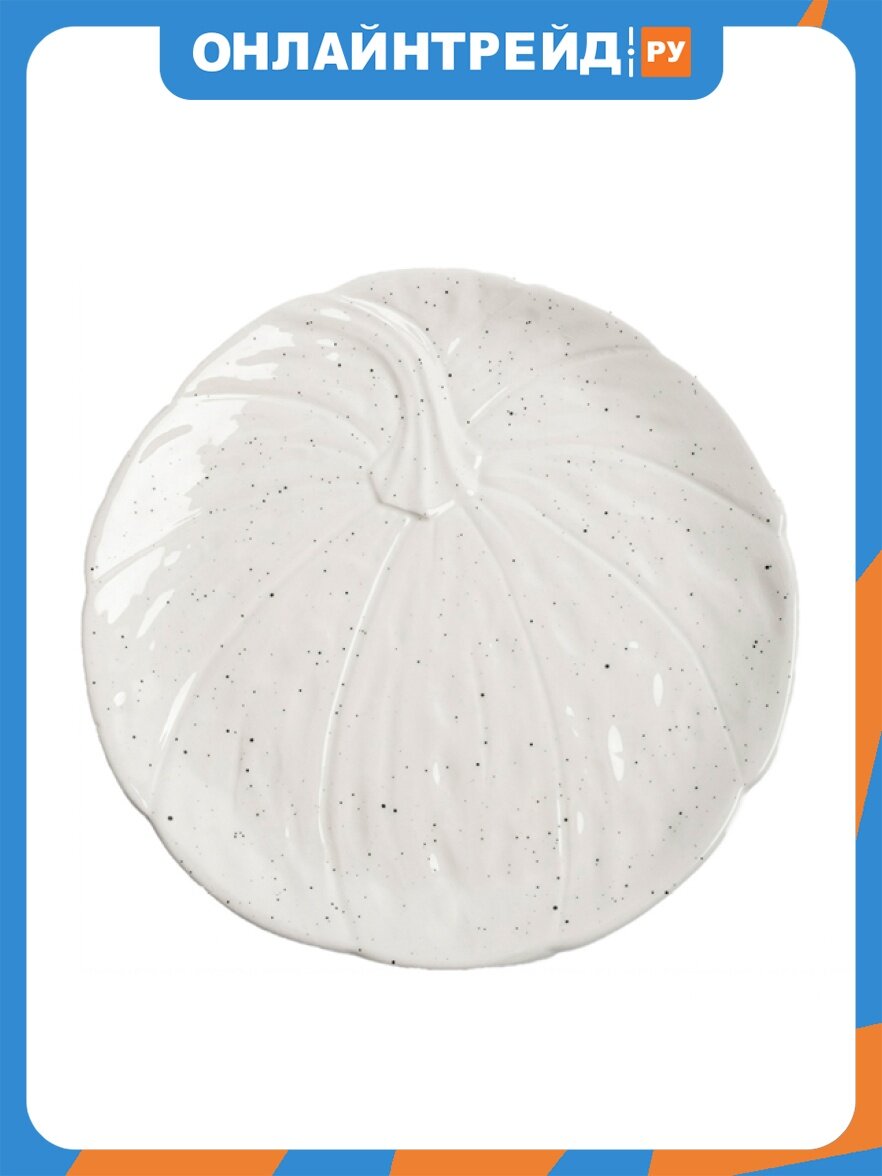 Блюдо Anna Lafarg Light pumpkin Тыква 22 см, керамика, белый в крапинку (ANLAF-FDWS-031224-1)