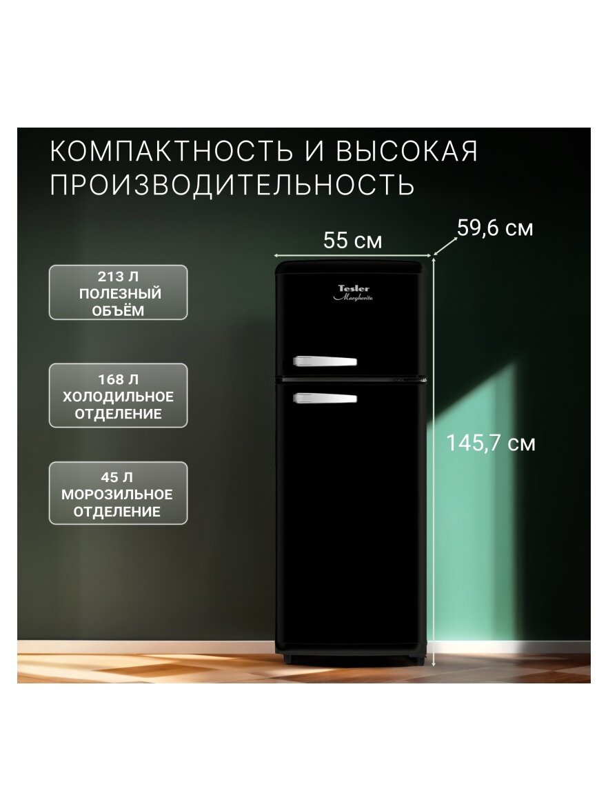 Холодильник Tesler RT-218 BLACK — фото 1
