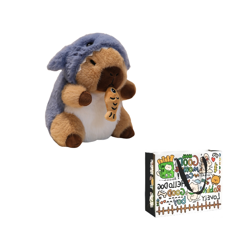 Плюшевая кукла унисекс LALABABY Капибара, Transform into Shark Style, 20CM EU