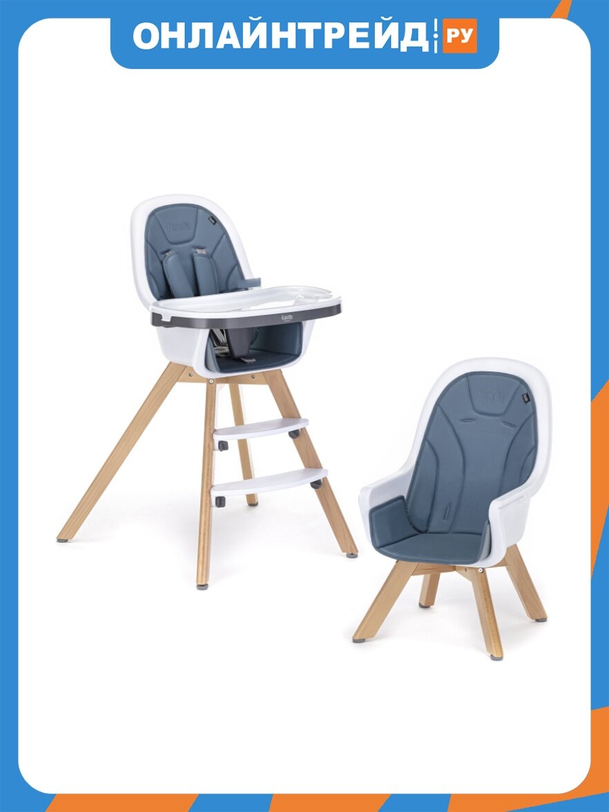Стульчик для кормления Nuovita Gourmet 2 в 1 Blu, Legno/Синий, Деревянный