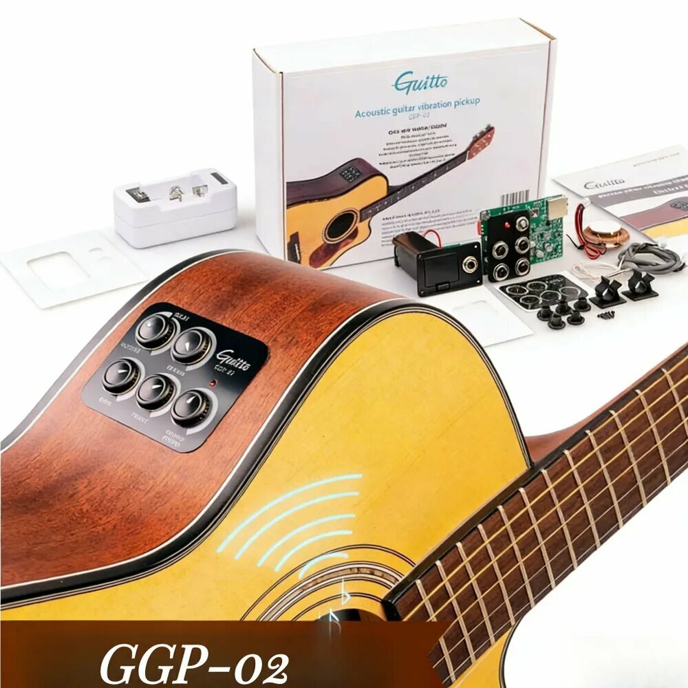 Трансакустический звукосниматель для акустической гитары Guitto GGP-02X
