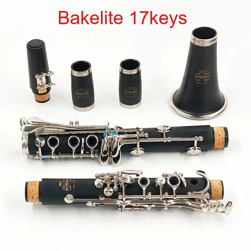 Кларнет MORESKY 17/18 Клавиш Bb, Резина/бакелит, 186