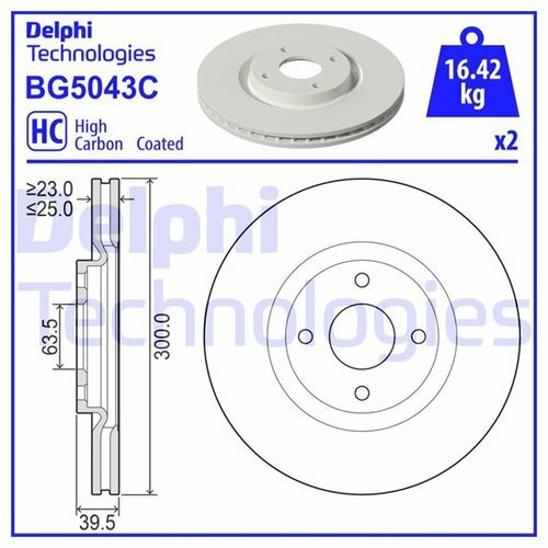 Диск тормозной Delphi BG5043C