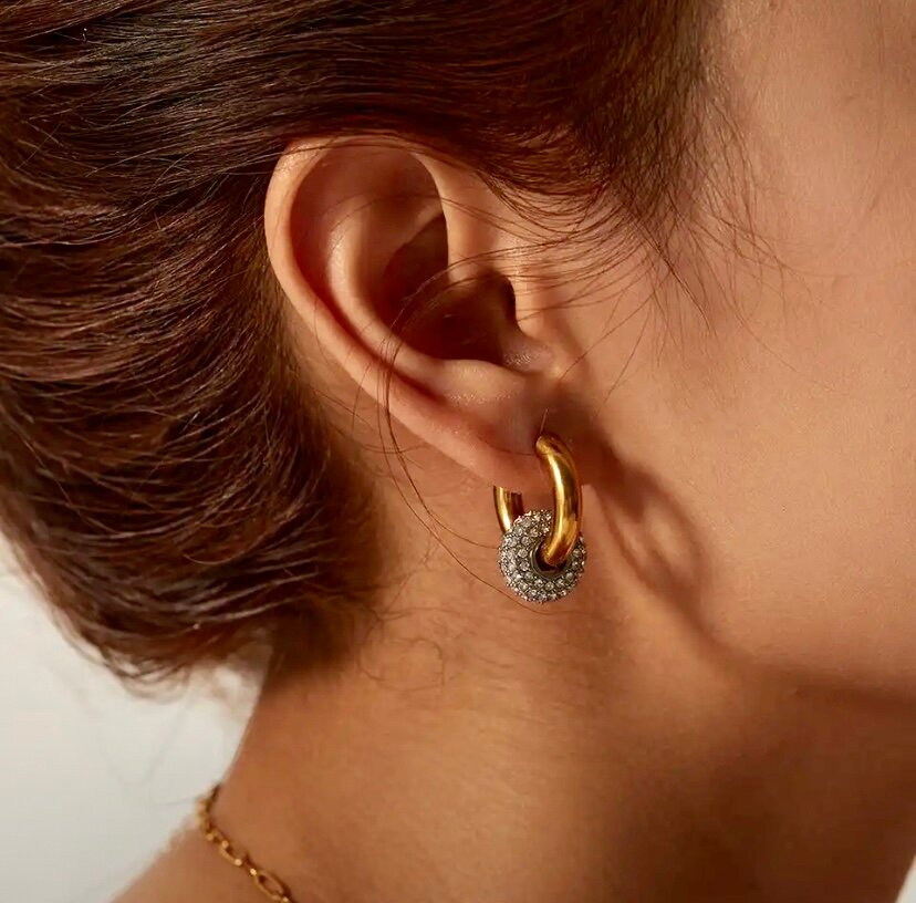 Серьги-трансформеры, Swarovski Zirconia, циркон