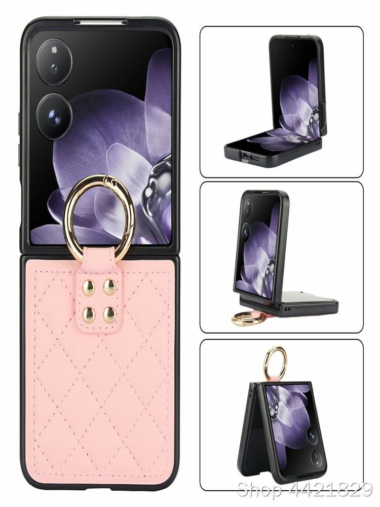 Чехол для Xiaomi MIX Flip модный женский с подвеской粉色 для мобильного телефона однотонный