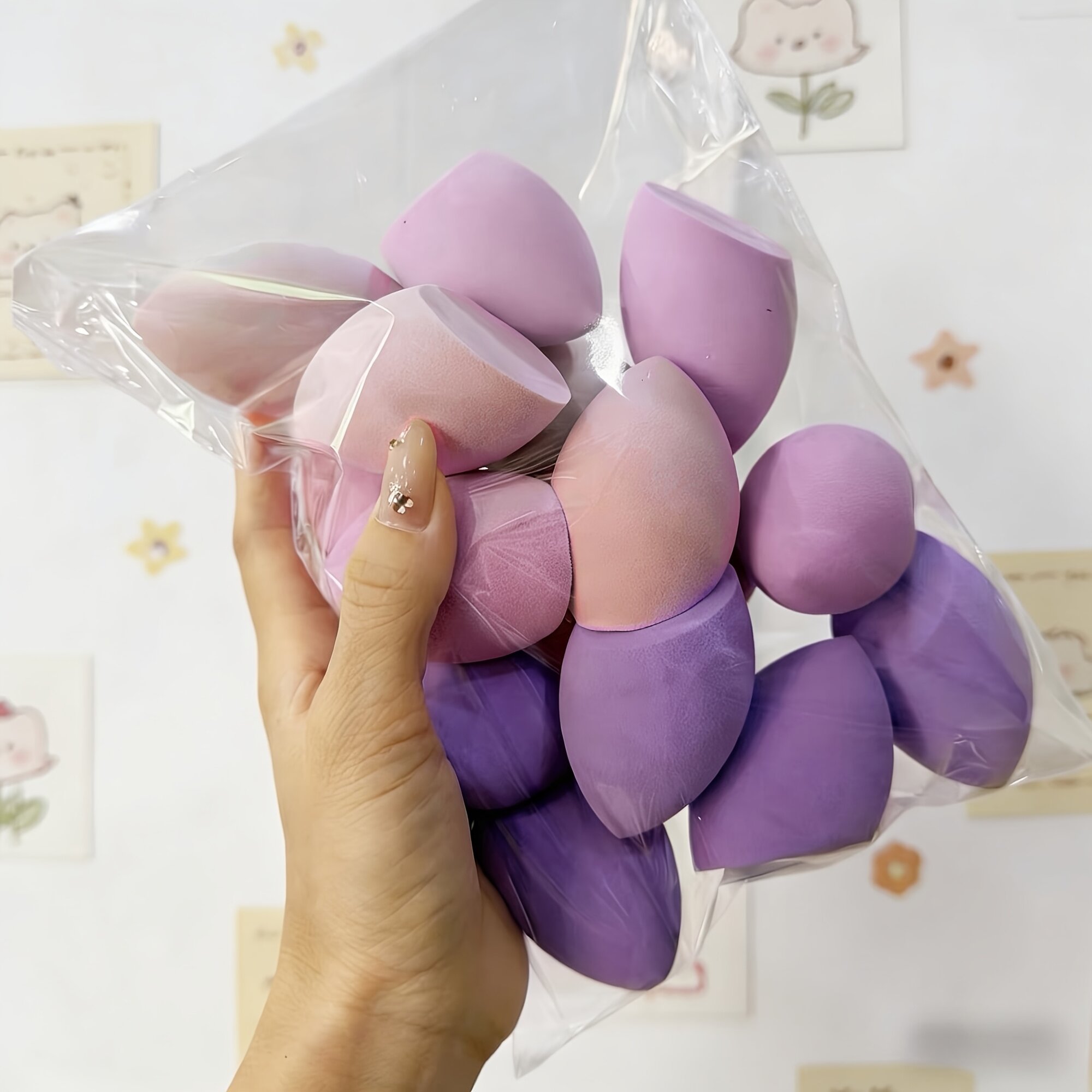 14pcs Ycisheng Многофункциональный набор спонжей для макияжа, супермягкие, не впитывают пудру, для тонального крема, BB-