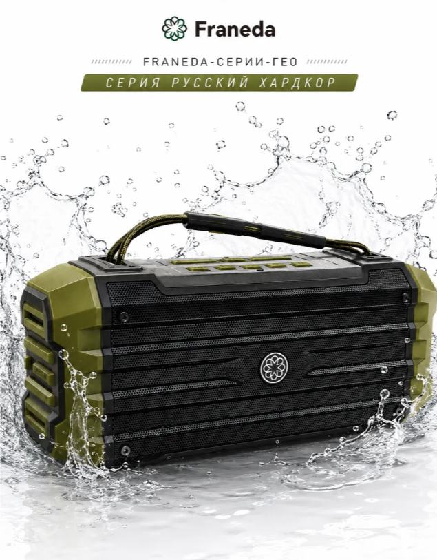 Портативная колонка большая Franeda FD-E80 bluetooth беспроводная и мощная c 2 микрофонами