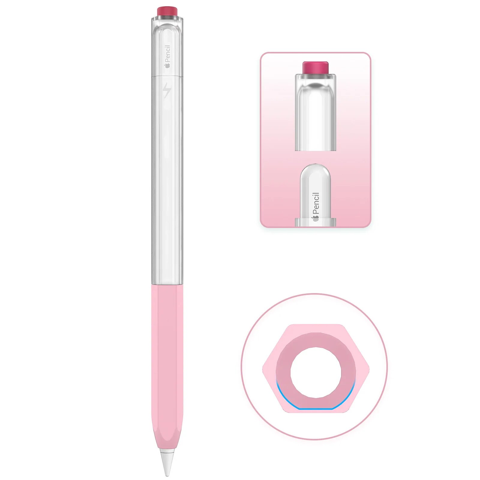 Прозрачный силиконовый чехол для Apple Pencil 2