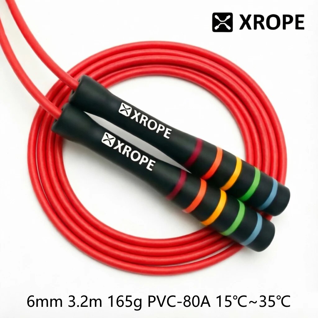 Скакалка XROPE NEVERTOOLATE регулируемая 3,5 метра Красный, 6mm 3.2m 165g PVC80