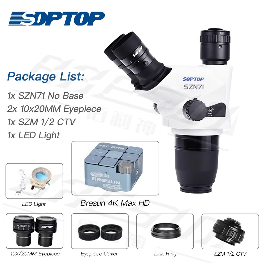 SOPTOP SZN71 тринокулярный микроскоп 500X Without Base Set C