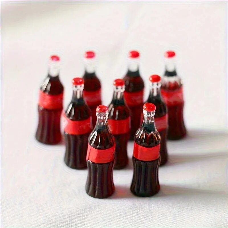 10 Миниатюрных Моделей Бутылок Coca-Cola, Реалистичные Аксессуары Для Кукольного Домика, В Различных Цветах, Из ABS-пластика