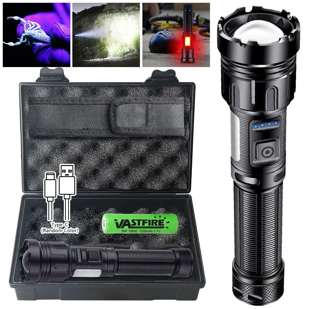 Тактический фонарь VASTFIRE XHP50 черный 20Вт Set