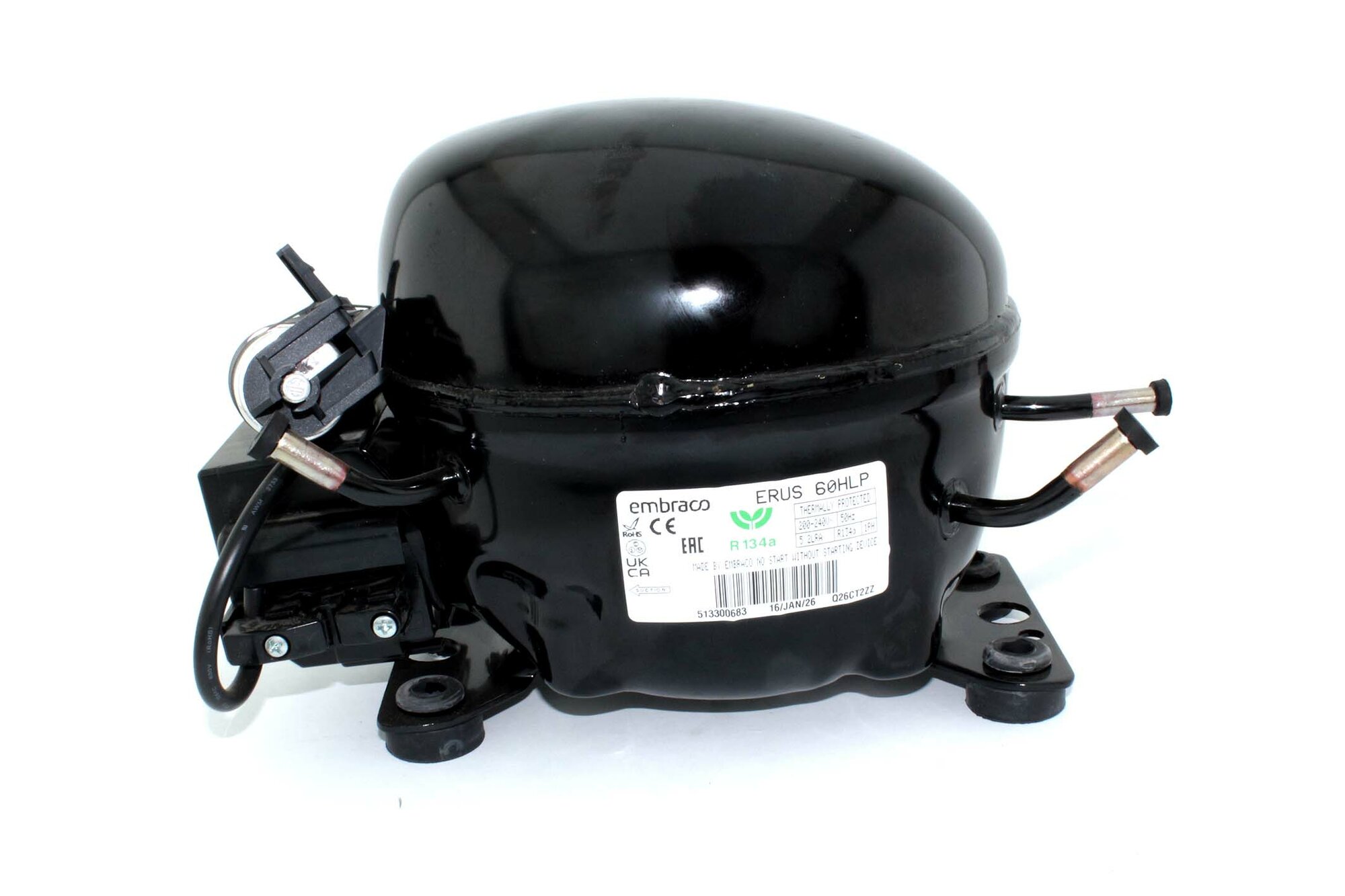 Компрессор ERUS 60 HLP Embraco Aspera LBP - низко t (R-134, -23,3 С,155 Вт) без инд. уп