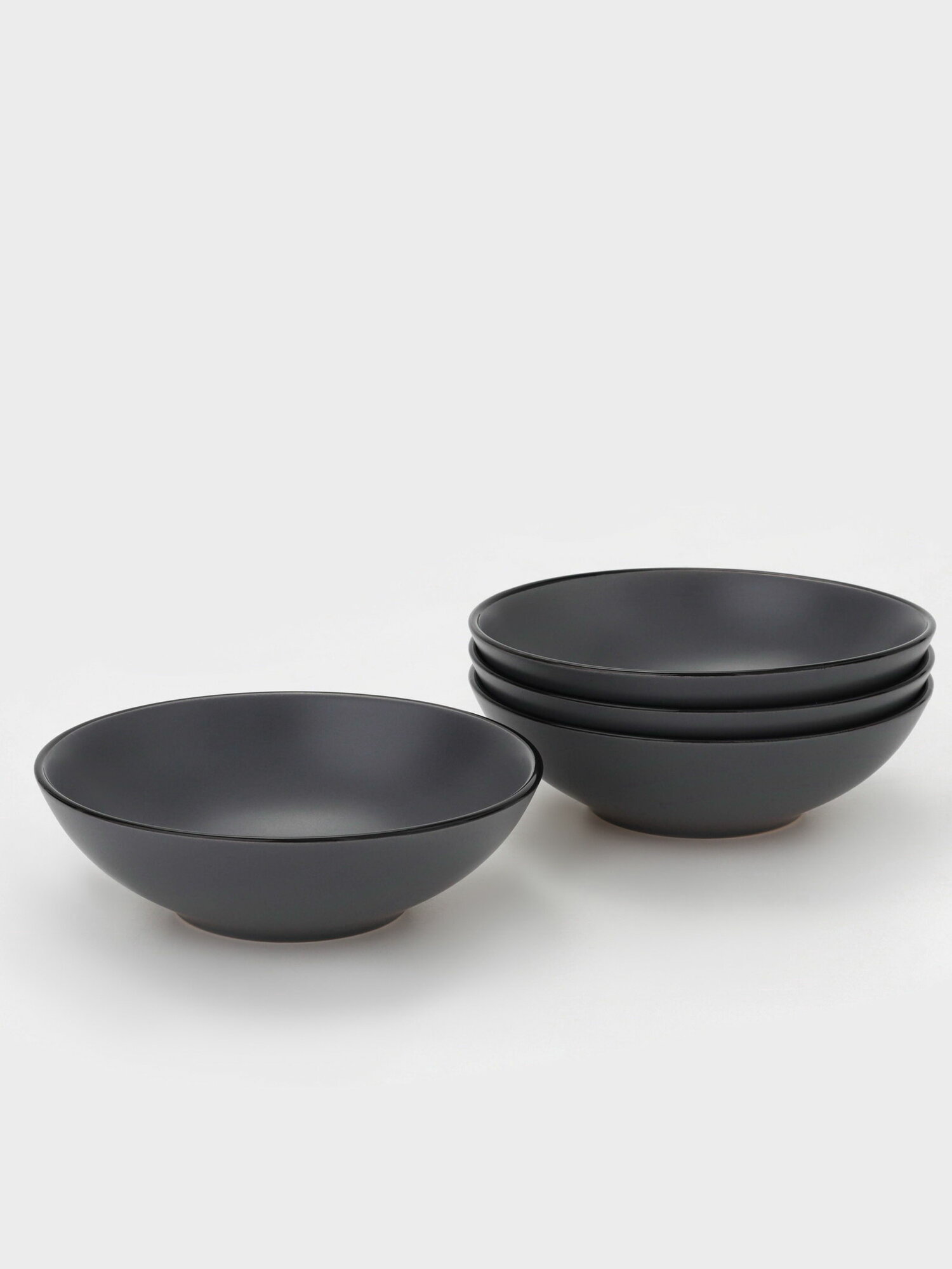 Тарелки глубокие "Ваниль", набор 4 шт, 700 мл, керамика, серые