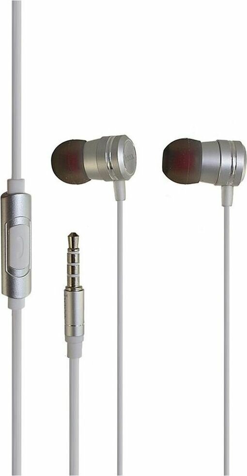 Наушники проводные HOCO M16 LING SOUND , серебро