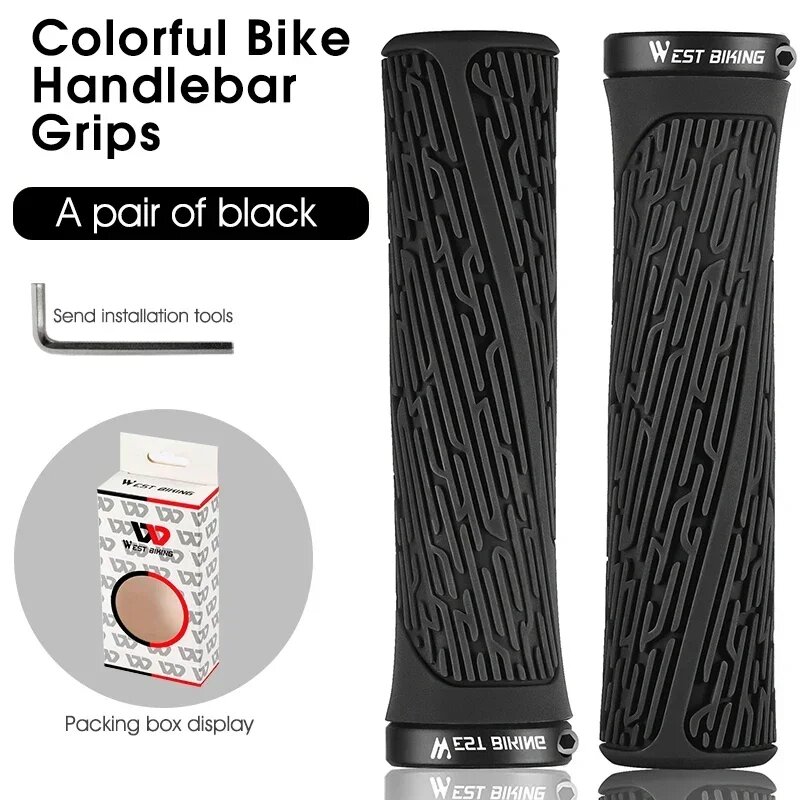 Велосипедные ручки West Biking классические алюминиевые Черный, New A Black