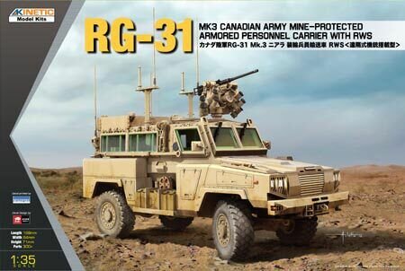 Сборная модель K61010 RG-31 Mk.3 Nyala 1/35: с РВС, детальный интерьер, подвижная подвеска, канадская армия
