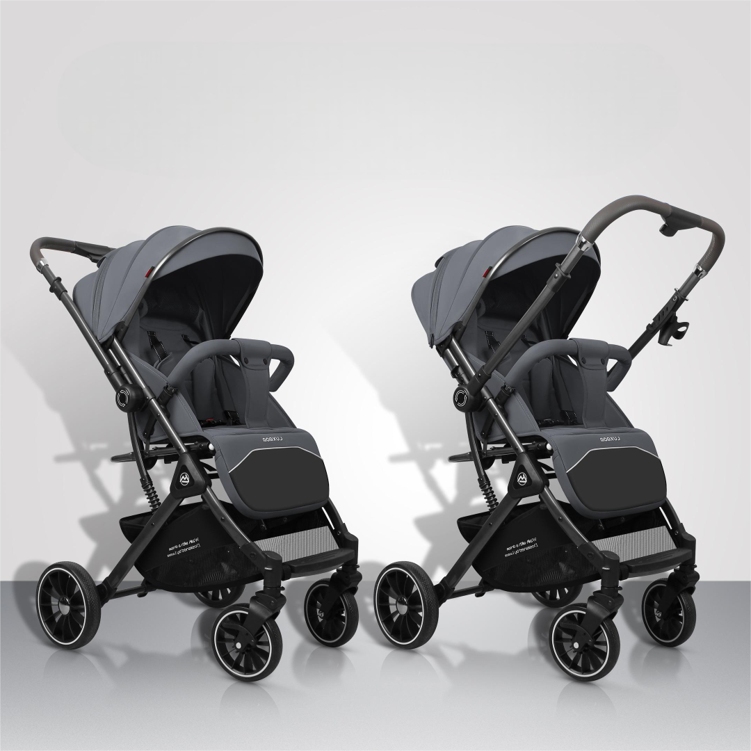 Прогулочная коляска BREND LUXMOM ORIGINAL 525, до 3х лет, перекидная ручка, цвет темно-серый