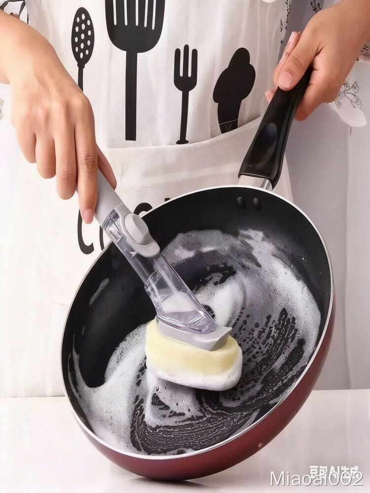 Щетка для посуды с губкой, 1 шт, для кухни, чистящая