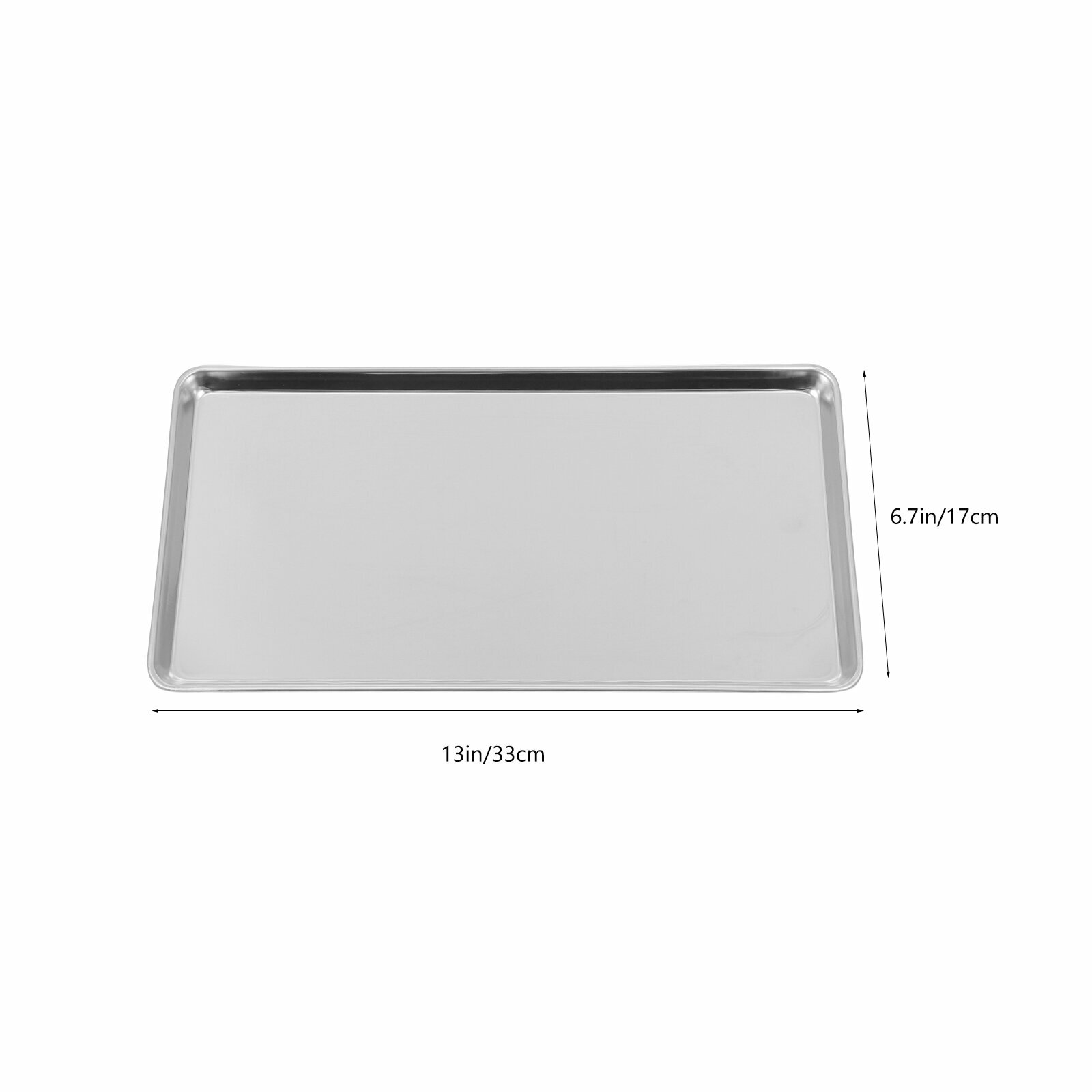 Stainless Steel Food Plate Для Еды И Повседневного Использования С Размерами 33X17X1 5Cm
