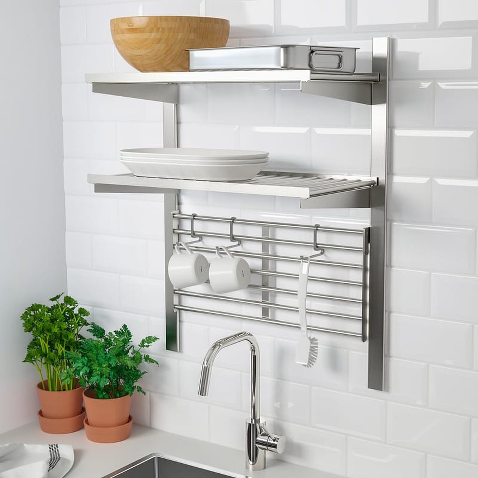 Органайзер IKEA KUNGSFORS 192.543.32, нержавеющая сталь, серебристый
