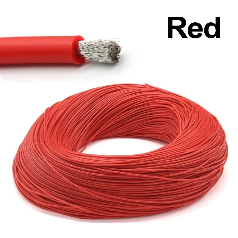 Красный силиконовый провод 20AWG, 10 метров