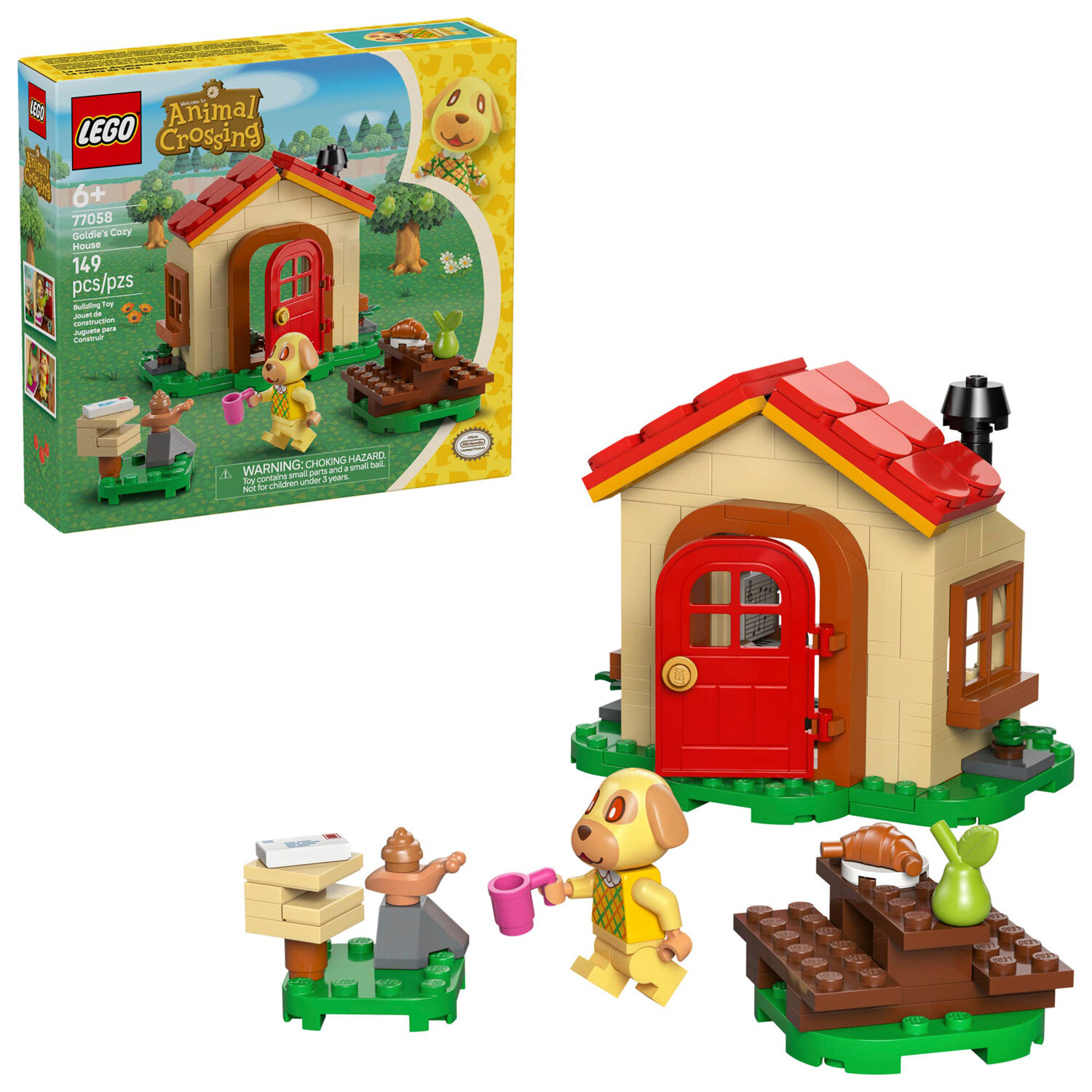 Конструктор детский LEGO Animal Crossing ютный домик Голди, 149 деталей, возраст 6+, 77058