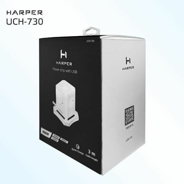Сетевой фильтр Harper UCH-730 White — фото 1