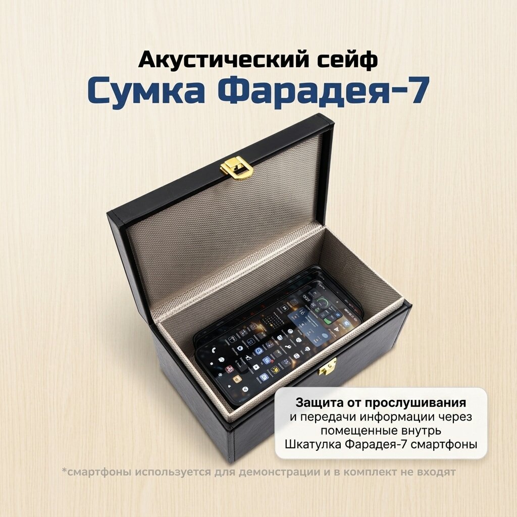 Акустический сейф для мобильных телефонов Шкатулка Фарадея-7