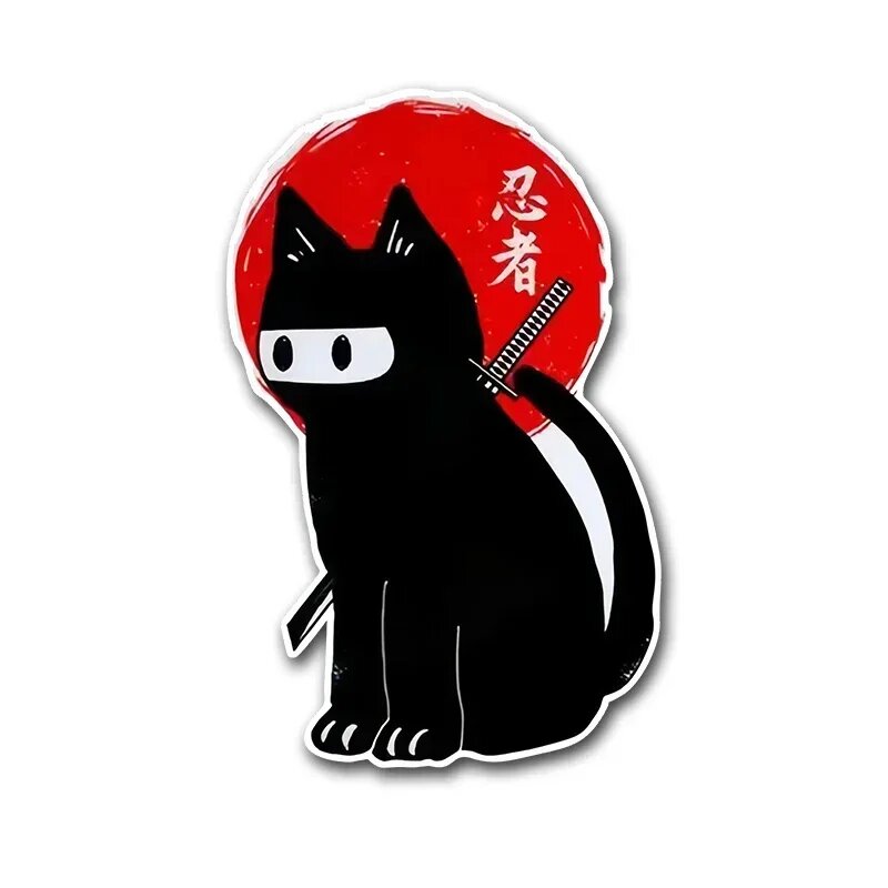 FUYOOHI игровые наклейки с котом, японский автомобиль, кошка, Япония, красное солнце, height 13cm