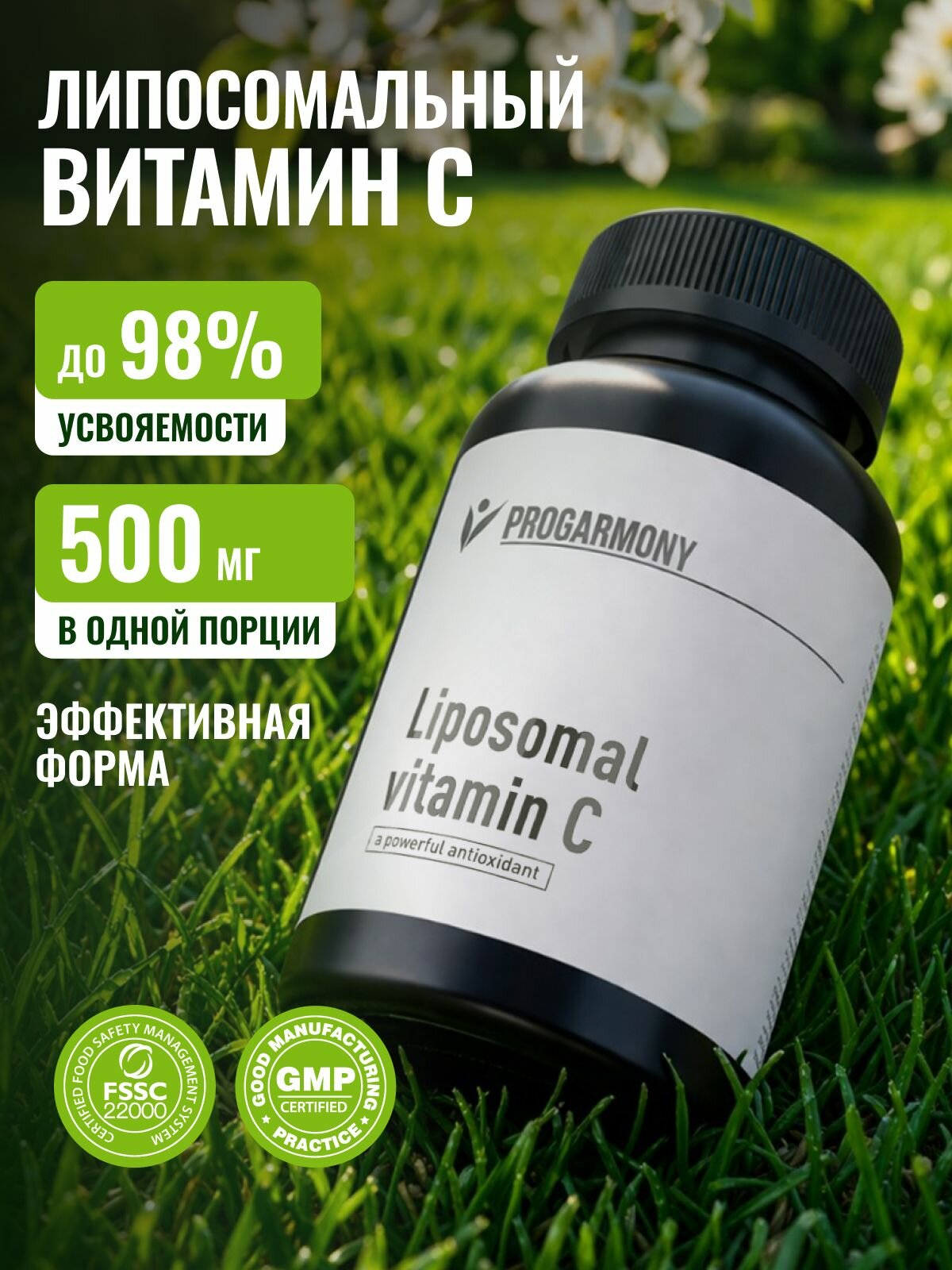 Витамин С липосомальный, 500 мг, активная форма для иммунитета, 90 таблеток липосомальная форма витамина С 500 мг таблетки