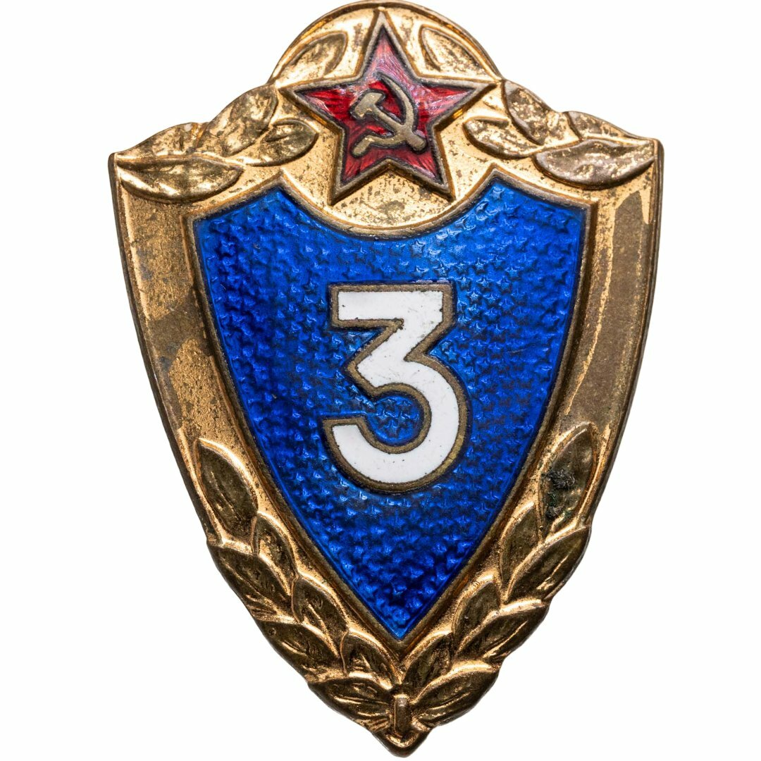 Знак армейской классности, специалист 3 класса, винт, эмаль, гайка - Московский монетный двор