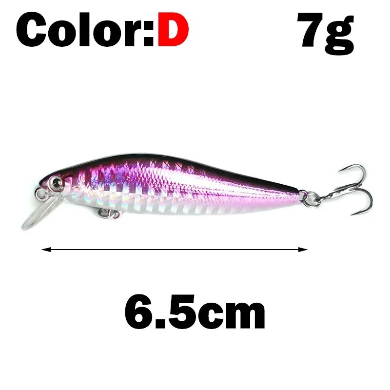 Рыболовная приманка Minnow, 7г, Color: D, Розовый