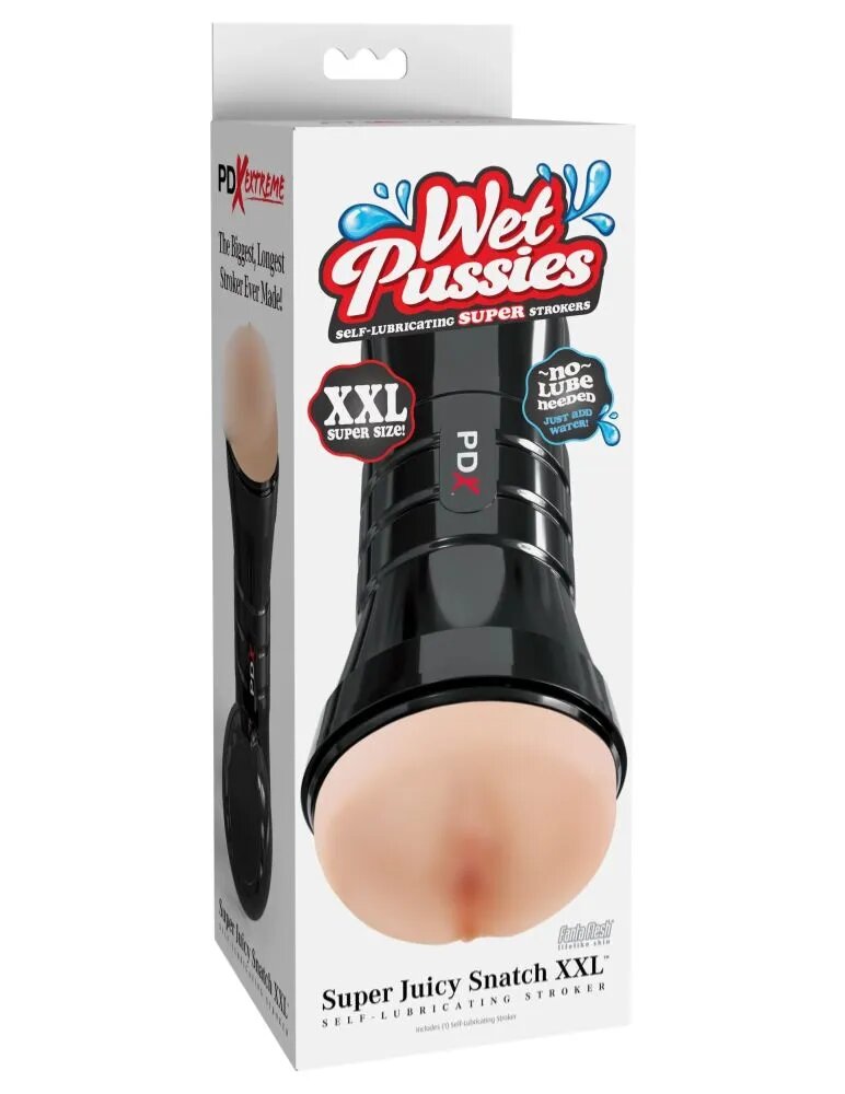 Мастурбатор мужской реалистичный PipeDream Wet Pussies Super Juicy Snatch XXL, самосмазывающийся, колба, TPR, туннель 23,6 см