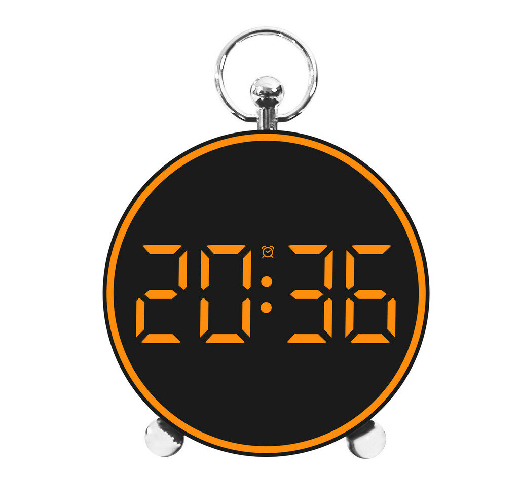 Lightweight led alarm clock with digital screen and temperature function for bedroom use anker, orange