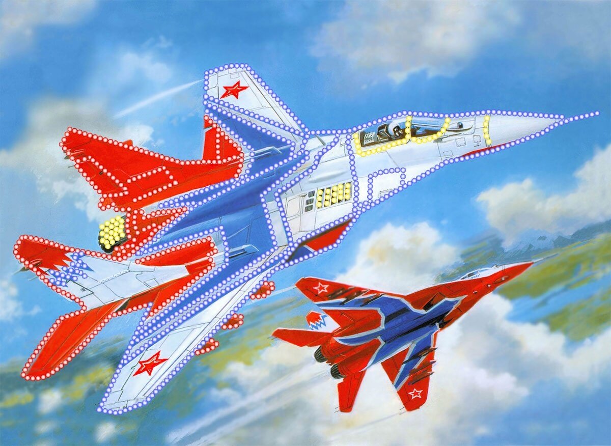 Рисунок на шелке Матренин посад 28х34 см, Авиа шоу (МП.28х34.4164)