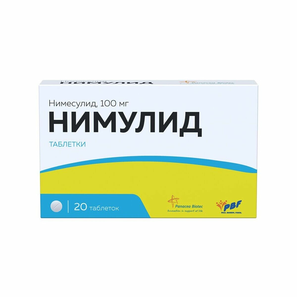 Нимулид таблетки 100 мг, 20 шт.