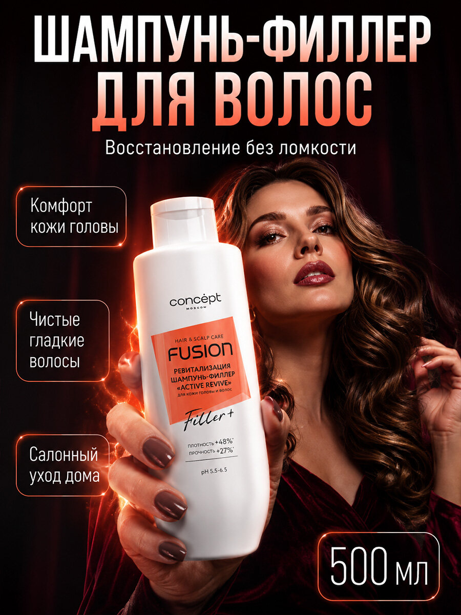 Шампунь для волос женский Concept Moscow для поврежденных и ломких